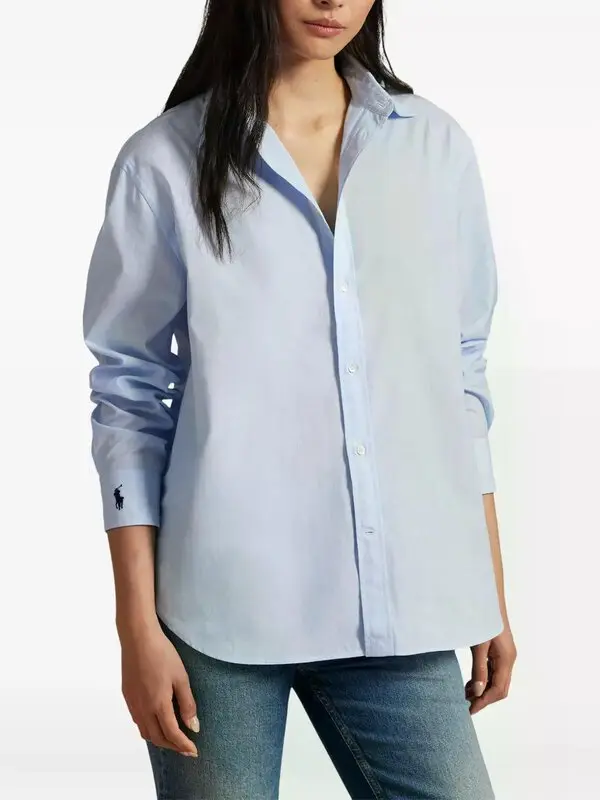 Polo Ralph Lauren Classic Collar Button-up Shirt With Embroidered Logo
