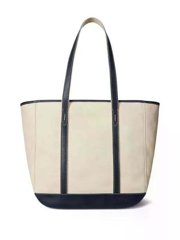Polo Ralph Lauren Medium Canvas Tote Bag With Leather Trim