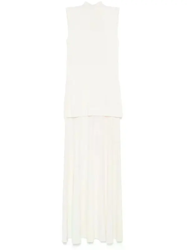 JIL SANDER Crepe Maxi Dress - Neutrals