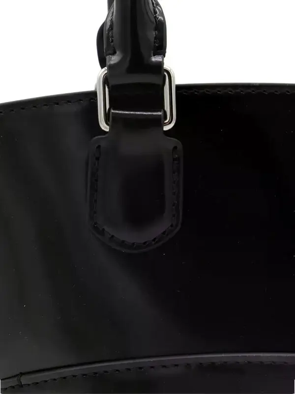 SELF-PORTRAIT Bow Charm Patent Bucket Bag - Black