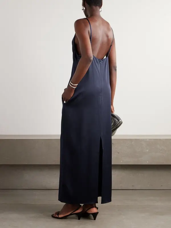 Stella McCartney Lace-trimmed Satin Midi Dress