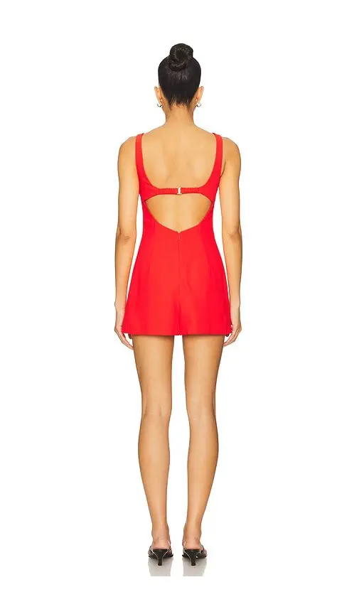 Amanda Uprichard Crepe Romper With Overlay