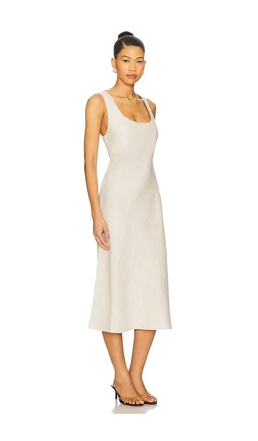 L'academie Eula Linen Midi Dress