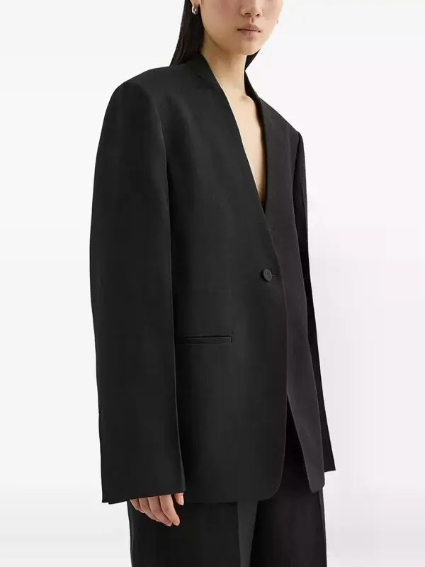 JIL SANDER Collarless Blazer - Black