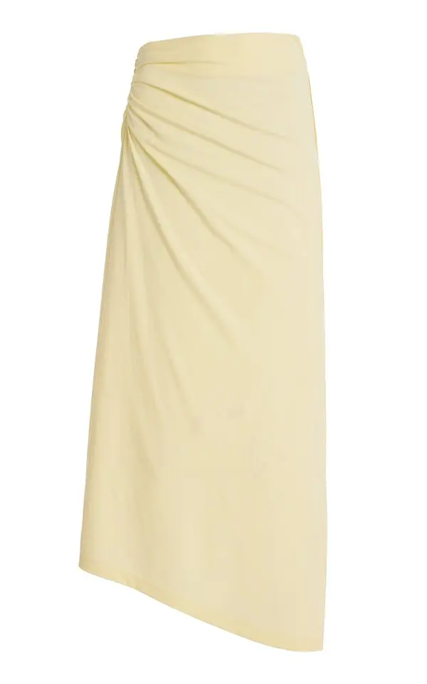 Significant Other Shelby Ruched Jersey Asymmetric Maxi Skirt