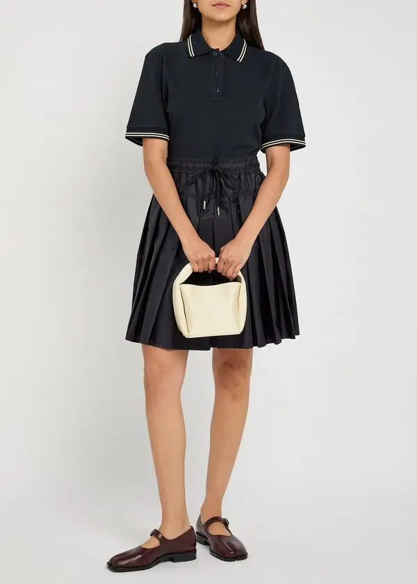 Moncler Piqué Cotton And Shell Mini Skirt