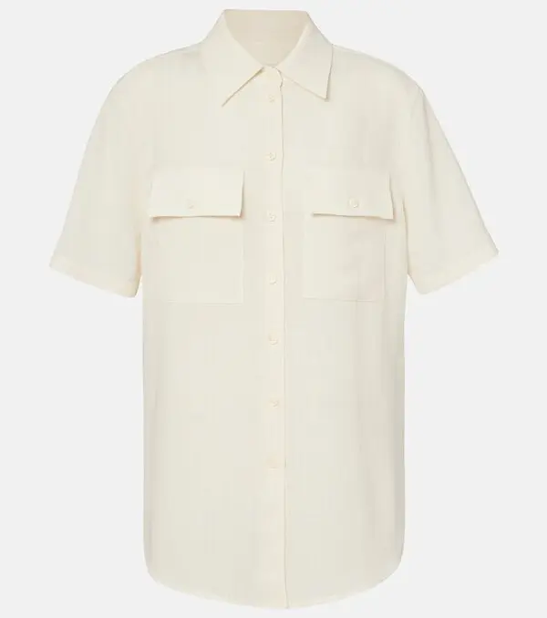 Loro Piana Shirley Linen Crepe Shirt - White
