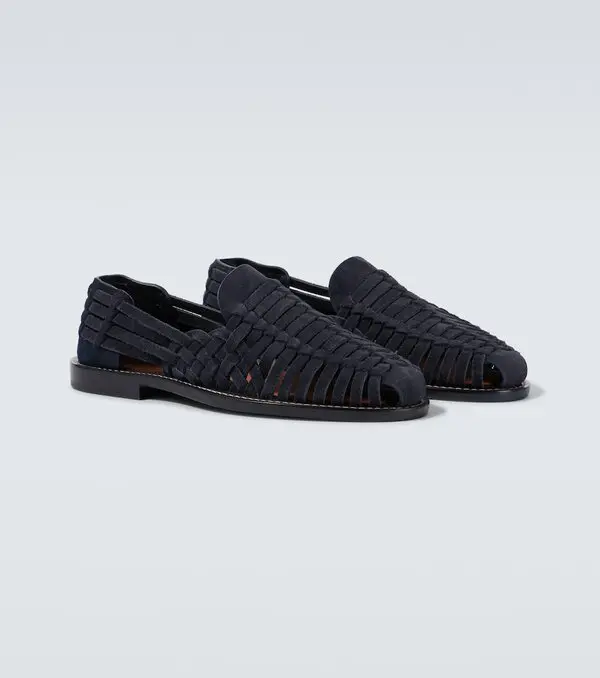 Brunello Cucinelli Woven Suede Loafers