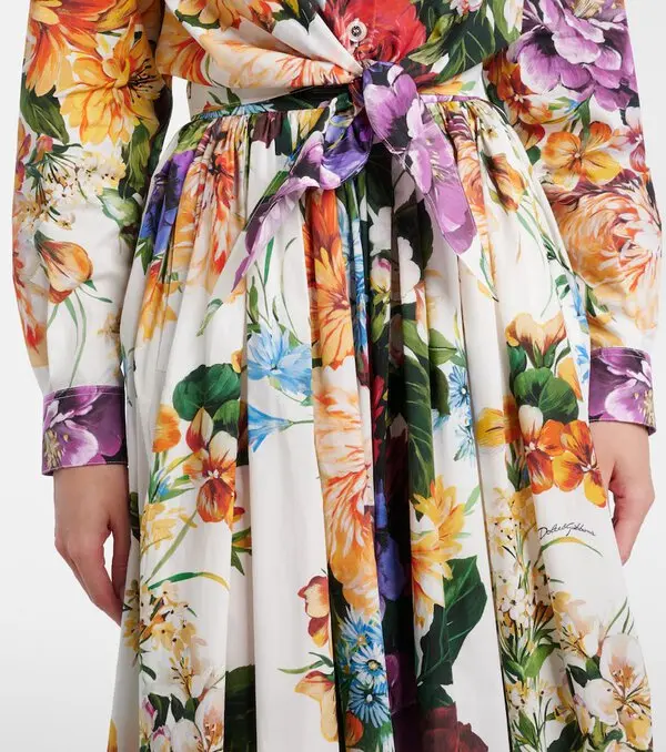 Dolce & Gabbana Cropped Floral Cotton Shirt - Multicoloured