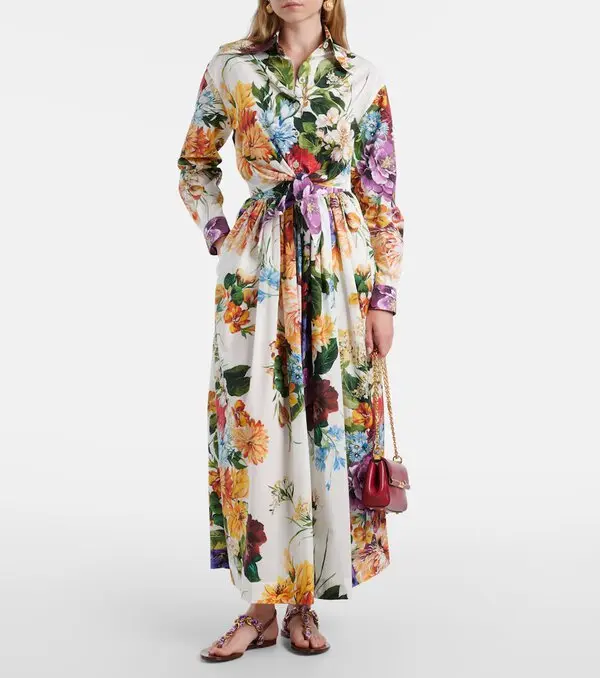 Dolce & Gabbana Cropped Floral Cotton Shirt - Multicoloured
