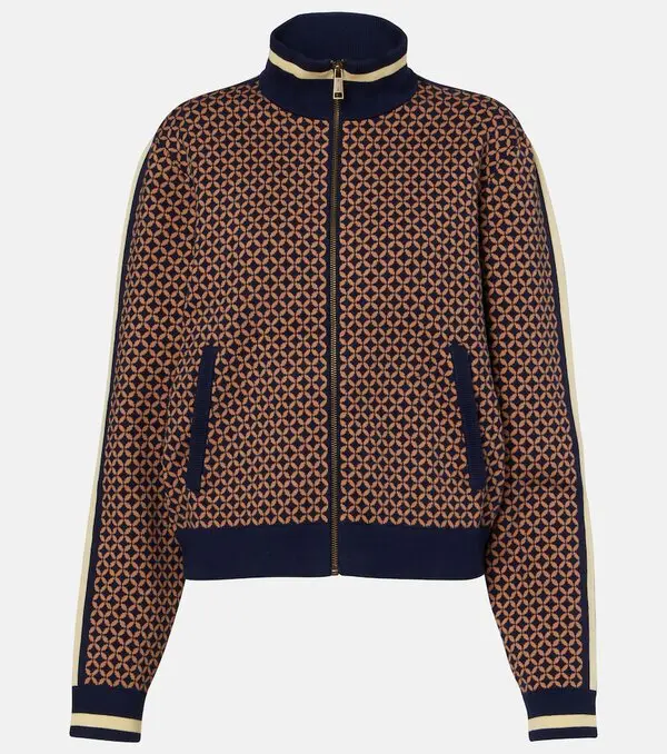 The Upside Geometric Print Cotton-blend Bomber Jacket