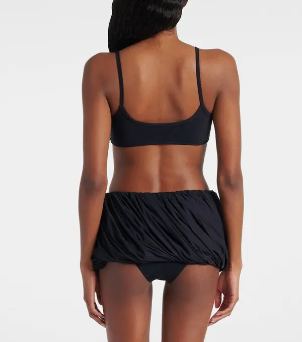 Alaïa Pleated Low-rise Bikini - Black