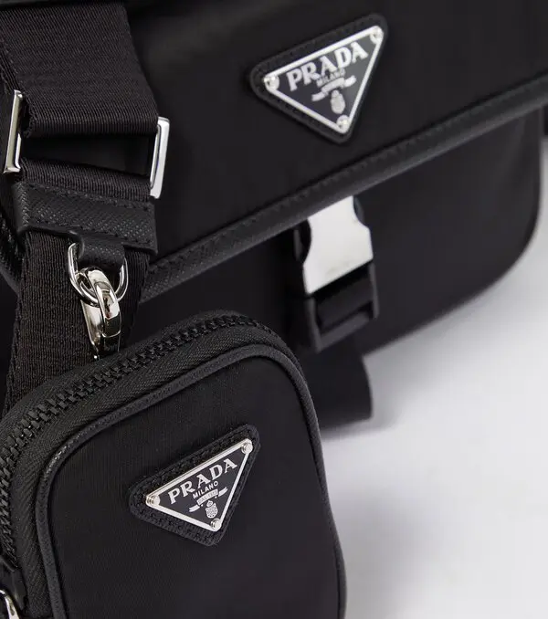 Prada Re-nylon Leather-trimmed Shoulder Bag