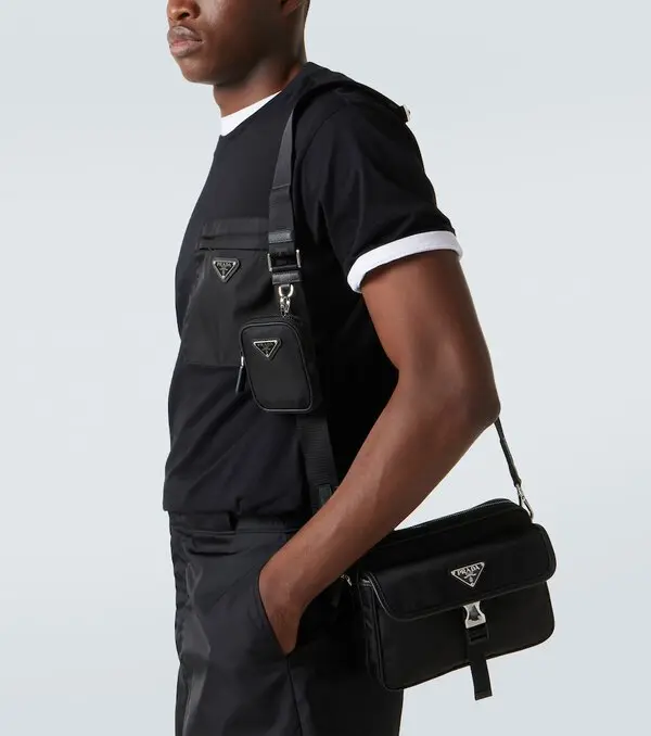 Prada Re-nylon Leather-trimmed Shoulder Bag