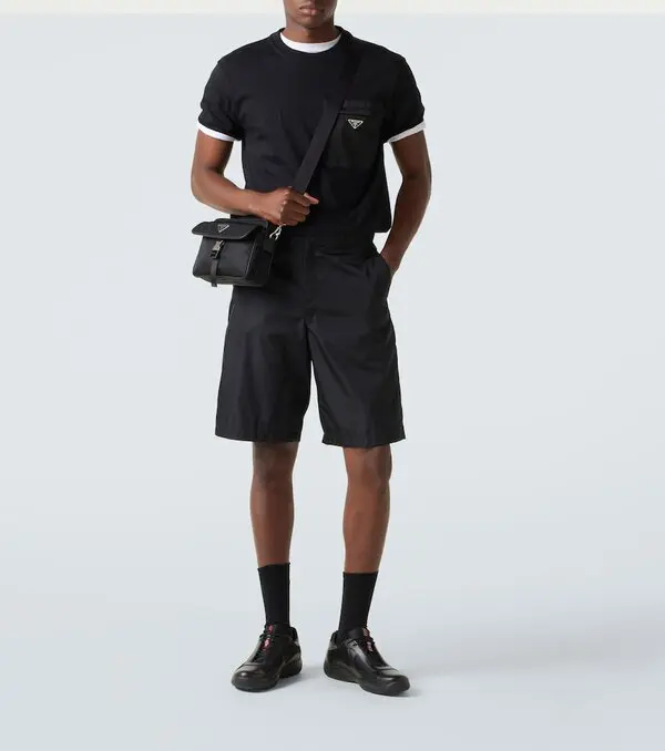 Prada Re-nylon Leather-trimmed Shoulder Bag