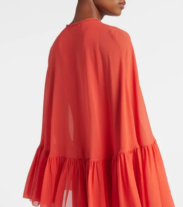 Valentino Garavani Cape Silk Georgette Maxi Dress
