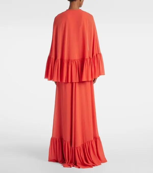Valentino Garavani Cape Silk Georgette Maxi Dress