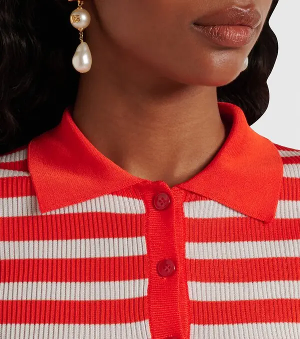 Dolce & Gabbana Striped Polo Shirt - Red