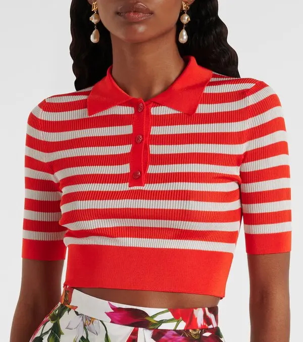 Dolce & Gabbana Striped Polo Shirt - Red