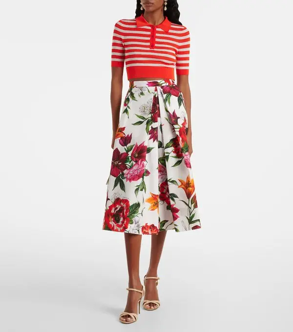 Dolce & Gabbana Striped Polo Shirt - Red