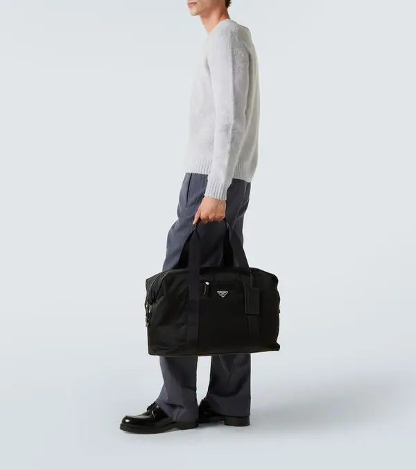 Prada Re-nylon Leather Trimmed Duffel Bag
