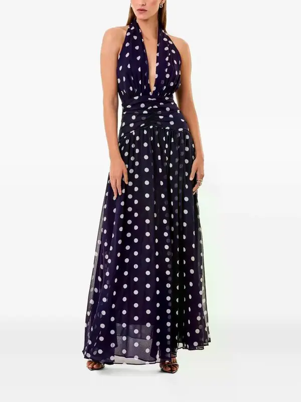 NICHOLAS Arellia Polka Dot Maxi Dress - Blue