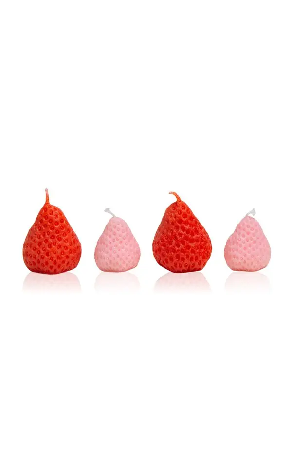 GOHAR WORLD Set-of-four Strawberry Candles - Multi