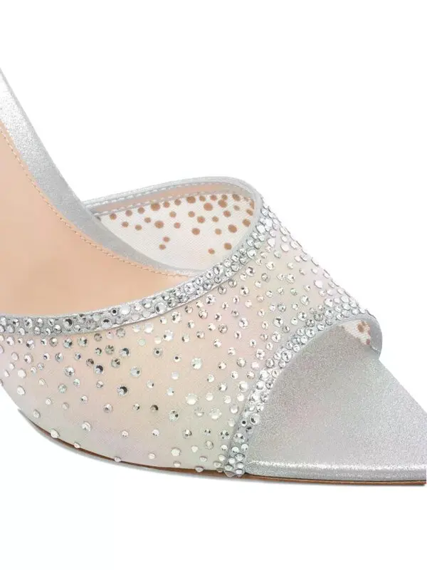 GIANVITO ROSSI 85mm Crystal-embellished Heeled Mules - Silver
