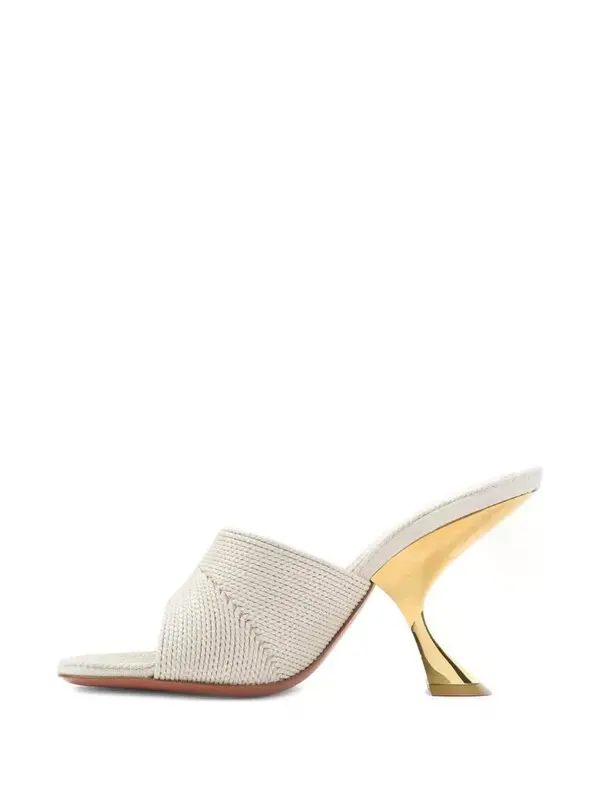 Amina Muaddi 90mm Leather Heeled Sandals