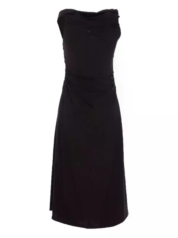 Michael Kors Sleeveless Ruched V-neck Dress
