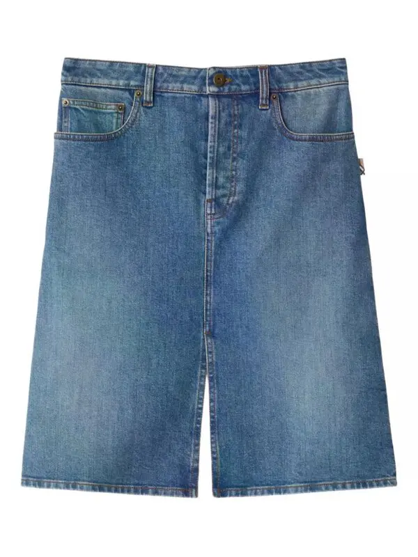 Burberry Denim Midi Skirt - Blue