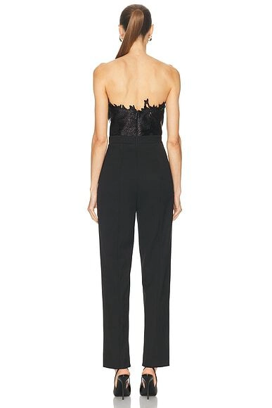 Oscar De La Renta Strapless Jumpsuit With Floral Detail