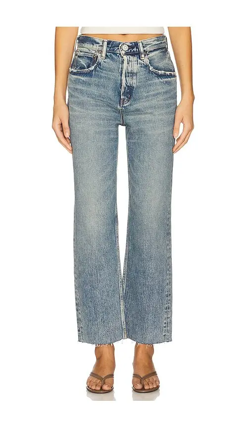 Moussy Vintage Plainedge Wide Straight Jeans - Blue