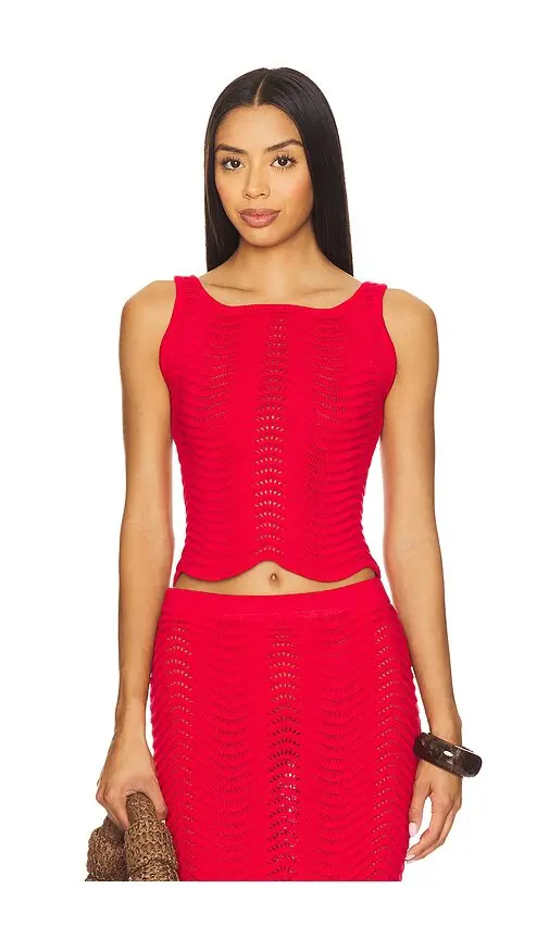 CIN CIN Arc Knit Top - Red