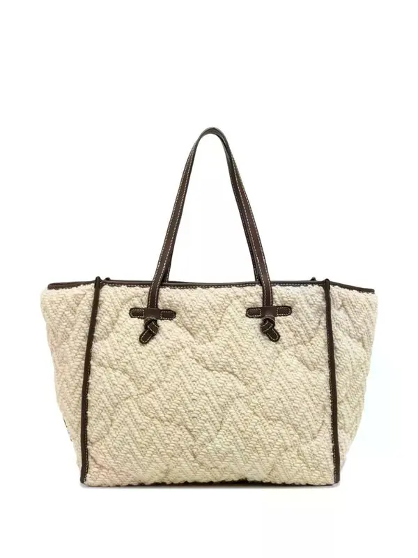 GIANNI CHIARINI Chevron Quilted Tote Bag - Neutrals