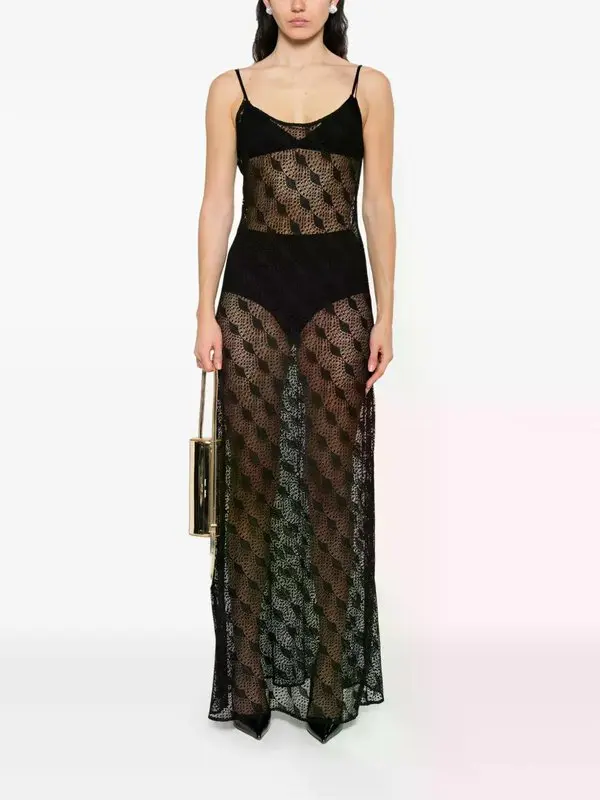 ATU BODY COUTURE Patterned Open-back Maxi Dress