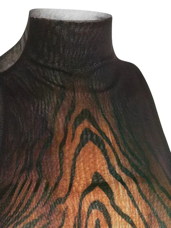 JEAN PAUL GAULTIER High-neck Wood-print Maxi Dress