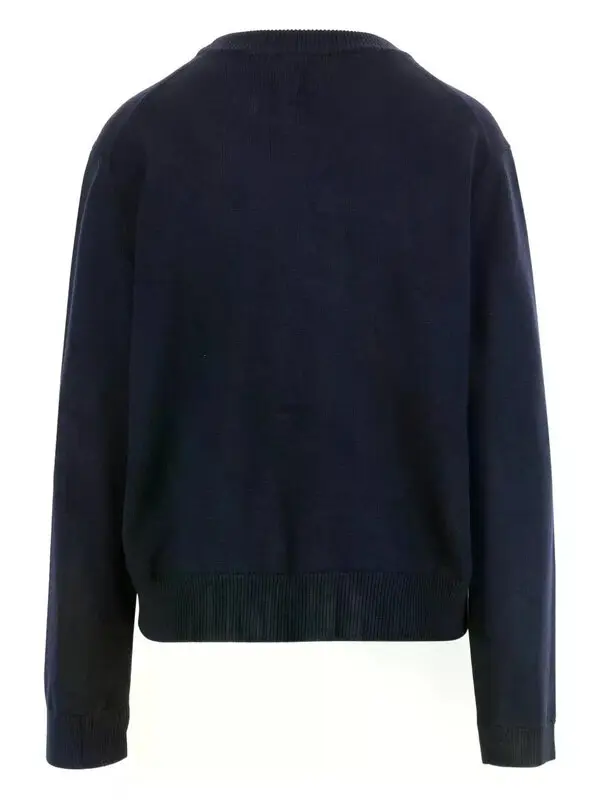 JIL SANDER Floral Embroidered Crew Neck Sweater