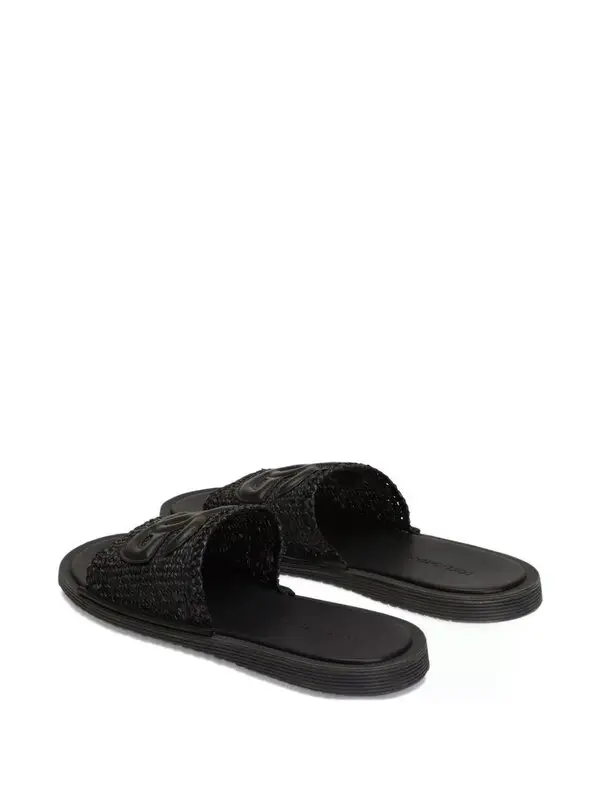 Dolce & Gabbana Logo-embellished Raffia Slides