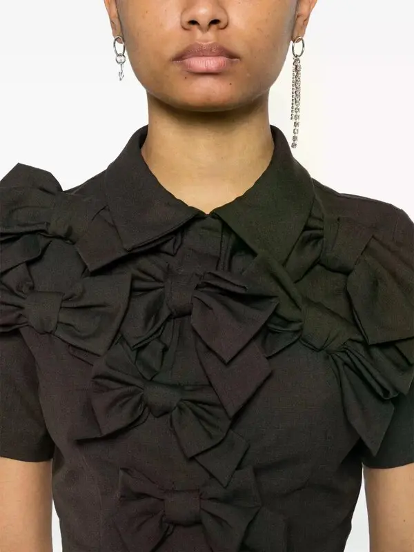 Viktor & Rolf Bow Detail Cropped Shirt - Brown