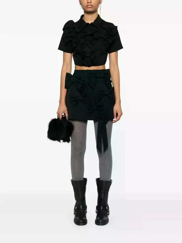 Viktor & Rolf Bow Detail Cropped Shirt - Black