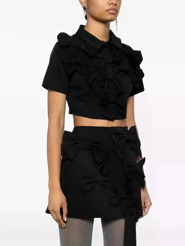 Viktor & Rolf Bow Detail Cropped Shirt - Black