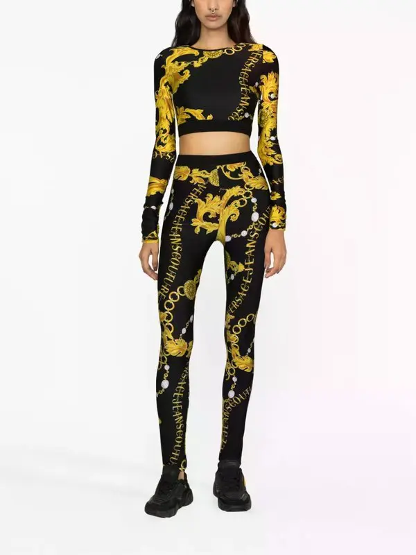 Versace Logo Couture-print Cropped Top