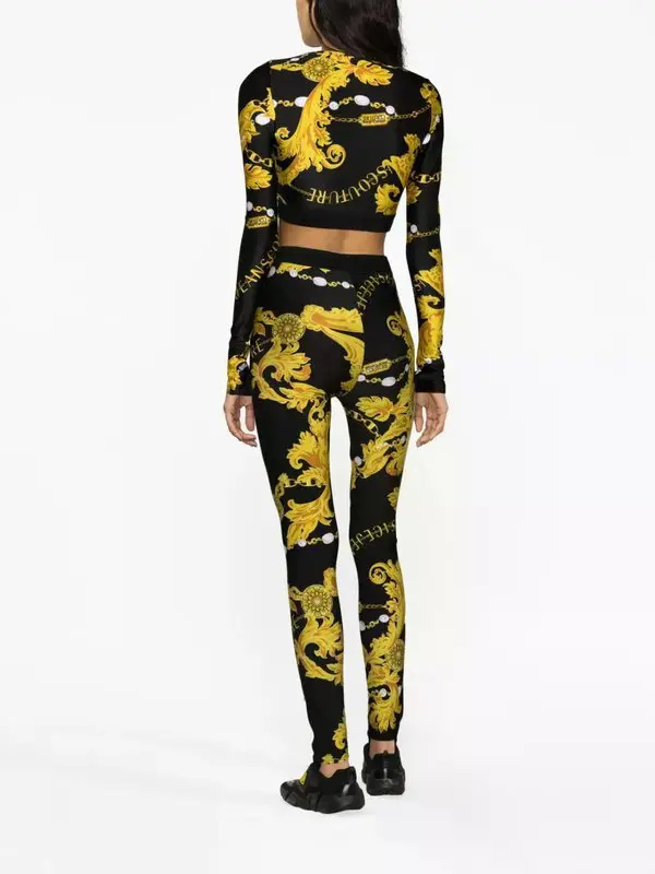 Versace Logo Couture-print Cropped Top