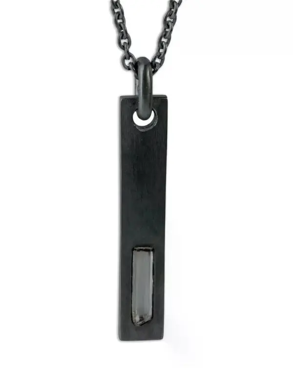 PARTS OF FOUR Oxidised Sterling And Elbaite Stone Plate Necklace - Silver