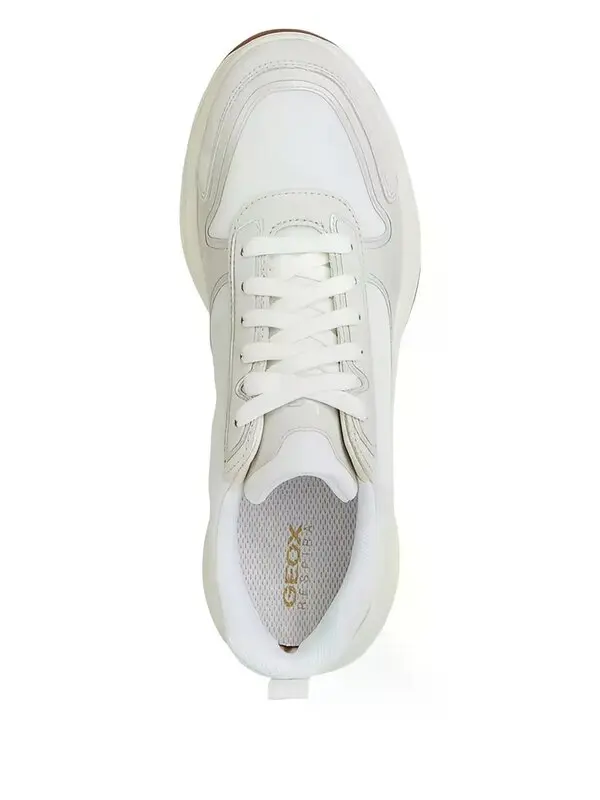 Geox Biela Panelled Lace-up Sneakers