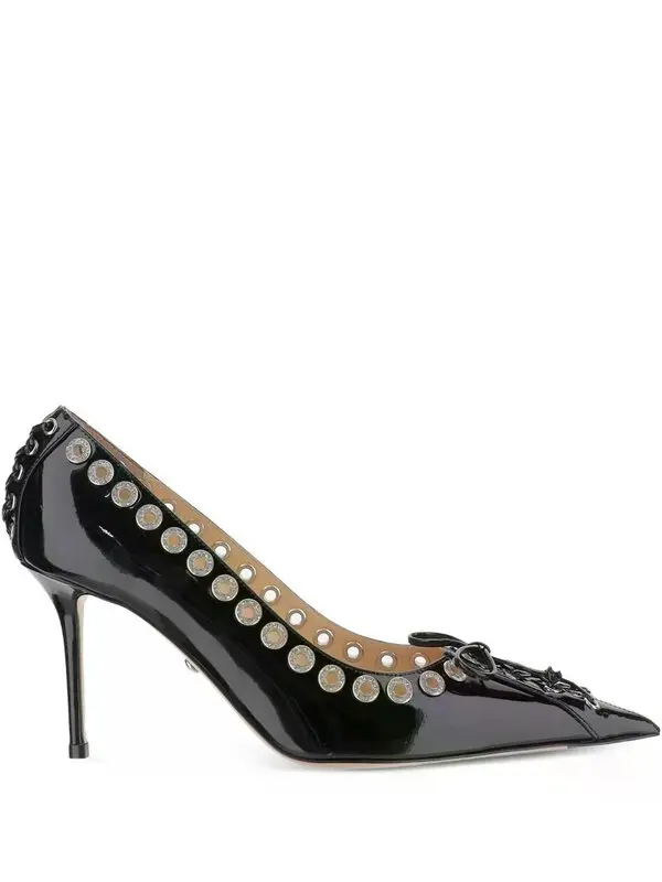 Mach & Mach Patent Leather Eyelet Lace-up Pumps