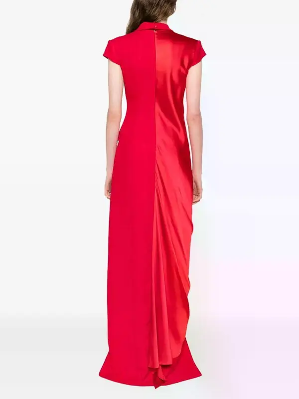 SILK LOVE & LACE Asymmetric Dress - Red