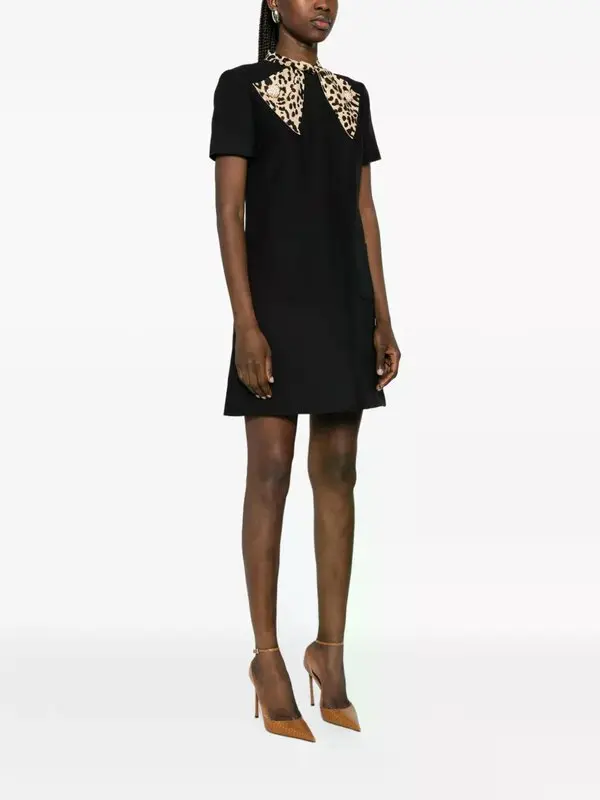 Valentino Garavani Leopard Bow Mini Dress