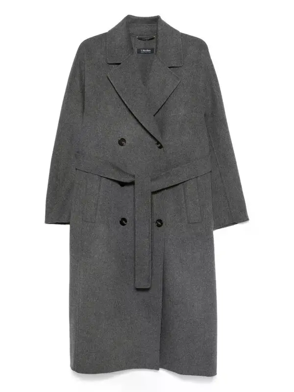 Max Mara Belted Double-breasted Coat - Grey